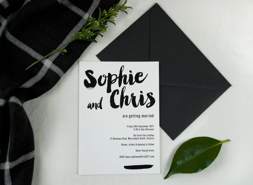 Manhattan Monochrome Wedding Invitation | Papermarc Melbourne, Australia