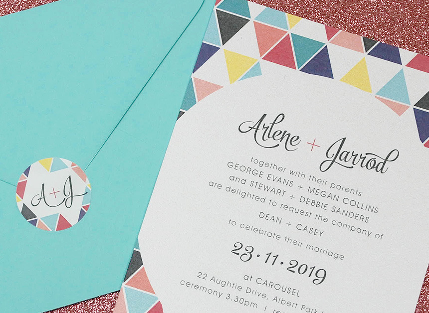 Prism Wedding Invitation | Papermarc Melbourne, Australia