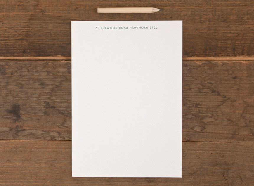Personal Stationery, Mohawk Superfine Ultra White - Colour Raised Print ...